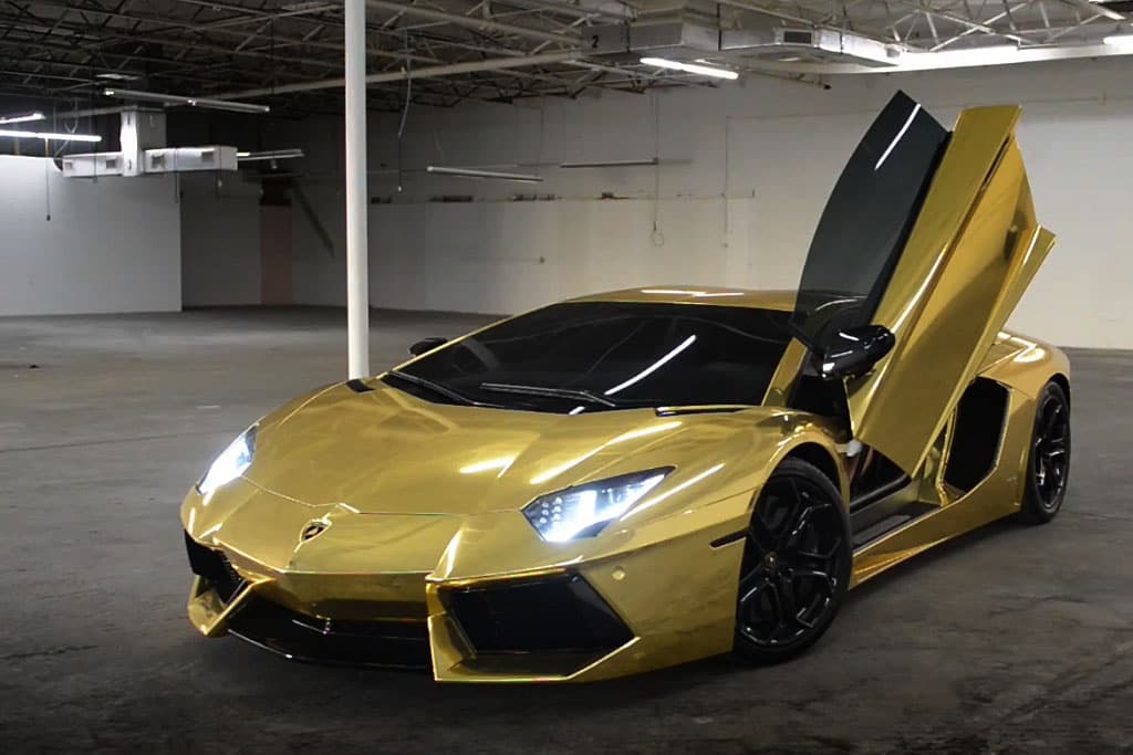 Gold Car Aventador