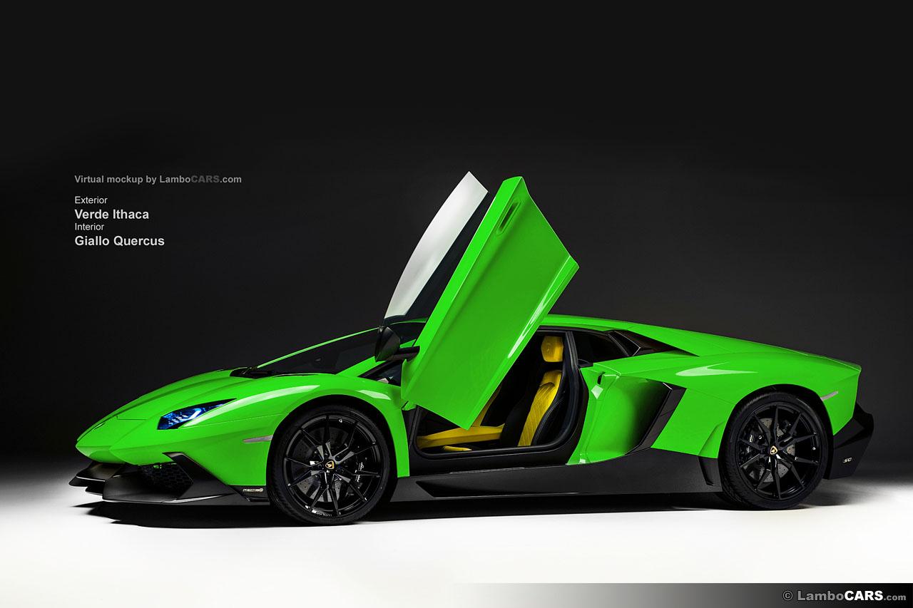 Lamborghini Aventador Green And Black Wallpaper