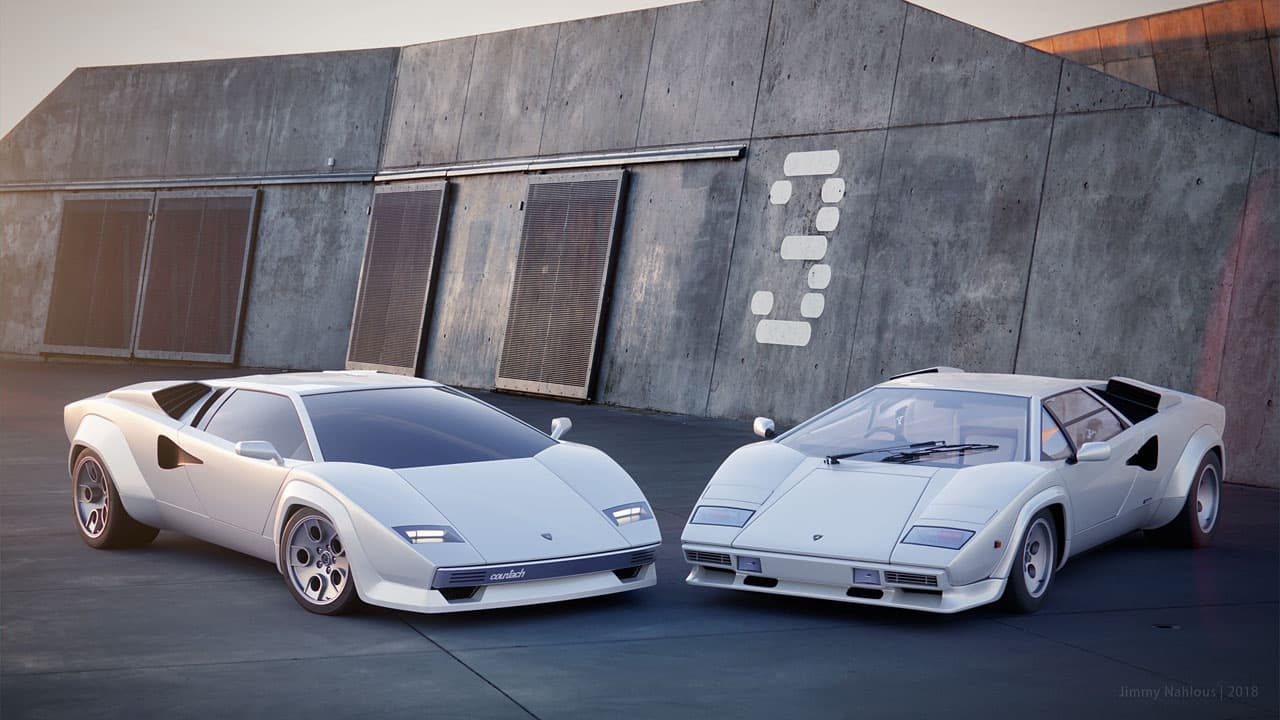 High-Resolution Lamborghini Countach Retro Photos