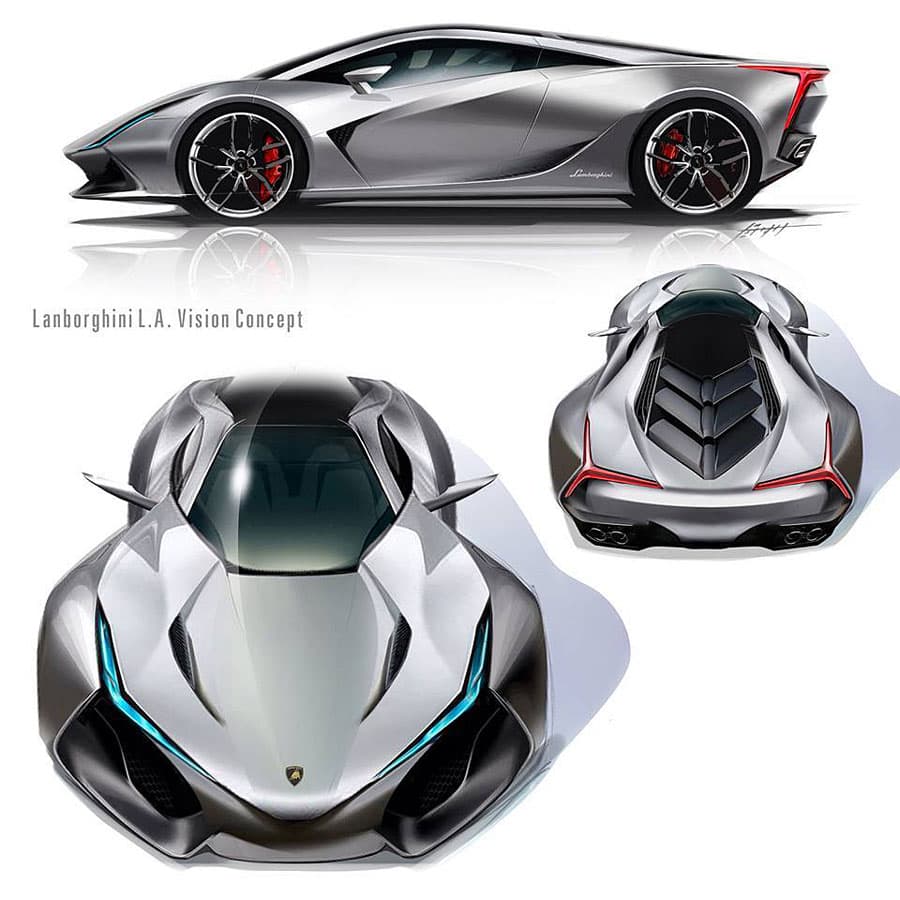 Car Drawings Side View Lambo