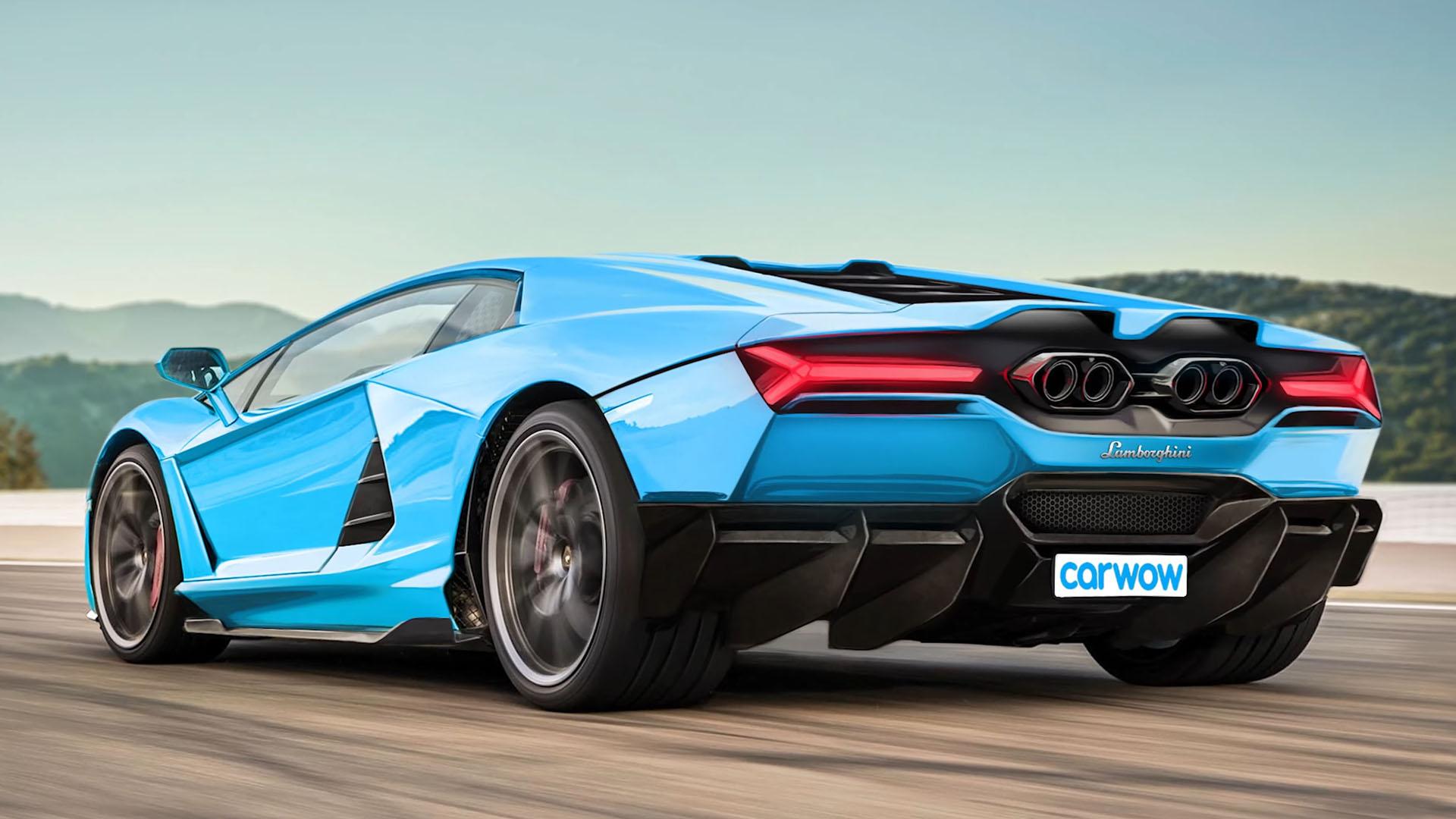 Carwow shows new front and rear renders of the Aventador successor ...