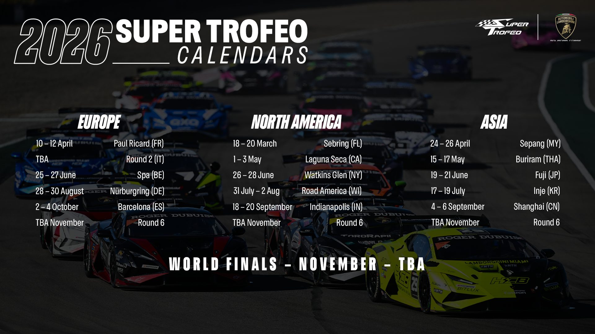 2026 Lamborghini Super Trofeo Calendar: Huracán's Last Season