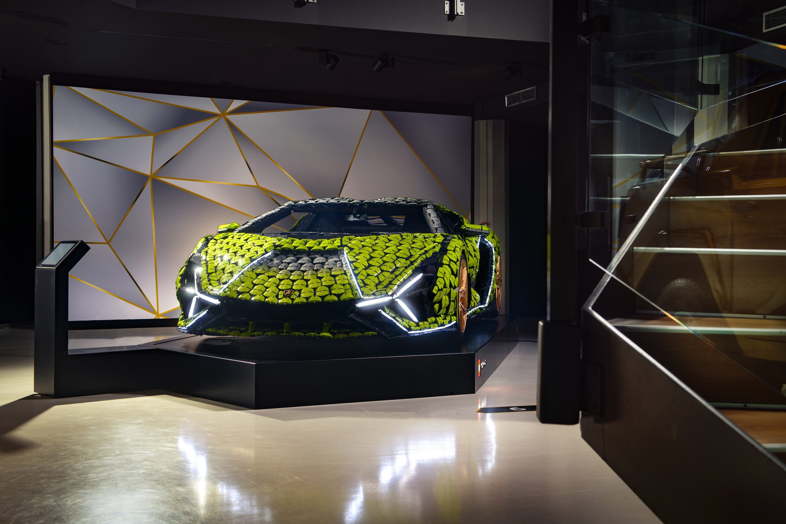 Life-Size LEGO Technic Lamborghini Sián FKP 37 at Museo